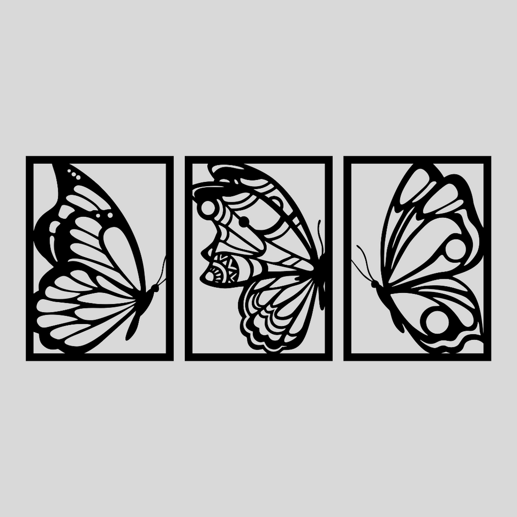 Metalen wandpanelen driedelig - Bekijk op Wandstaal.nl